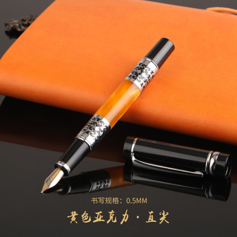 Huashilai Carving Flowers Celluloid Body Fountain Pen - SURPRISE-BD.COM